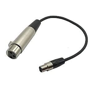 MMNNE 3 Pin Mini XLR Female to XLR Female Microphone Cable, 3-Pin Mini XLR (TA3F) to Regular XLR Female to Female Pro Lapel Microphone Cable (1Feet)