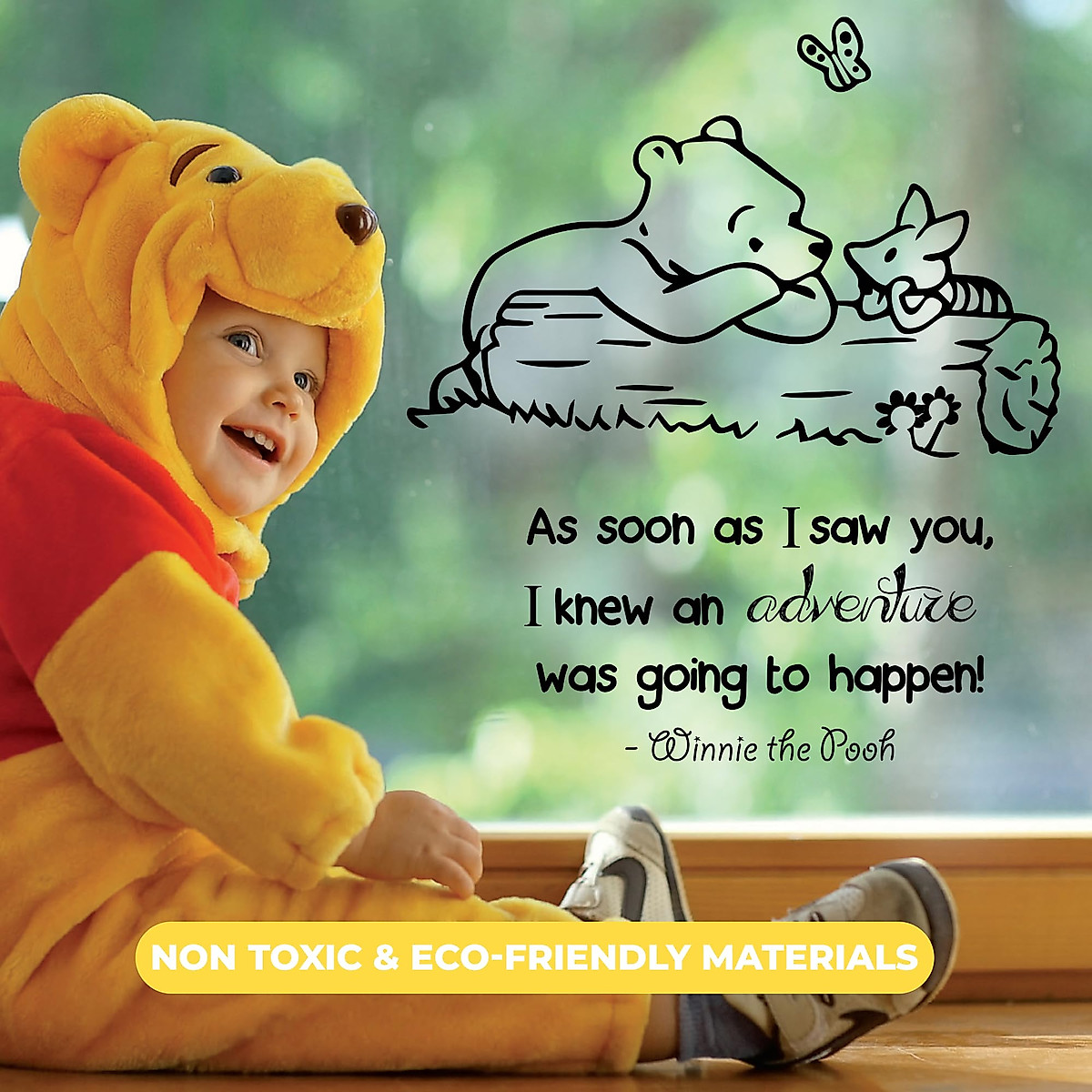 Winnie Pooh - As Soon As I Saw You Quote Baby Room Wall Decal- Decal for Baby's Room- Quote Mural Decal (Wide 22" x 26" Height)