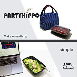 PARTY HIPPO Small Meal Prep Containers Single Lids, 12 OZ 12-pack, Food Storage Bento BPA Free | Stackable | Reusable Lunch Boxes, Microwave/Dishwasher, Freezer Safe,Portion Control