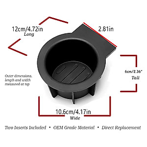 F-150 Cup Holder Insert Compatible with Ford F-150 2004-2008 with Flow Through Console,2009-2014 F150 Without Flow Through Console, Replacement Front Center Console Cup Holder