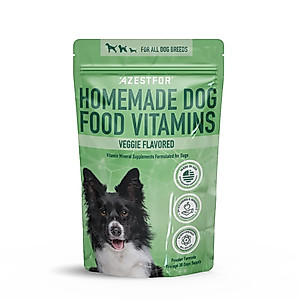 Dog Vitamins Supplements Raw and Homemade Dog Food Multivitamins Minerals Powder 1lb Veggie Flavor