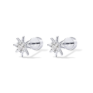 PAVOI 14K Gold Flat Backs (Star, White Gold)