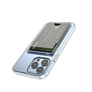 Wuwedo 【Upgrade】 for iPhone 13 Pro Clear Wallet Case, Anti-Yellowing Slim Fit Thin TPU Bumper + PC Back Case with 2 Cards Holder