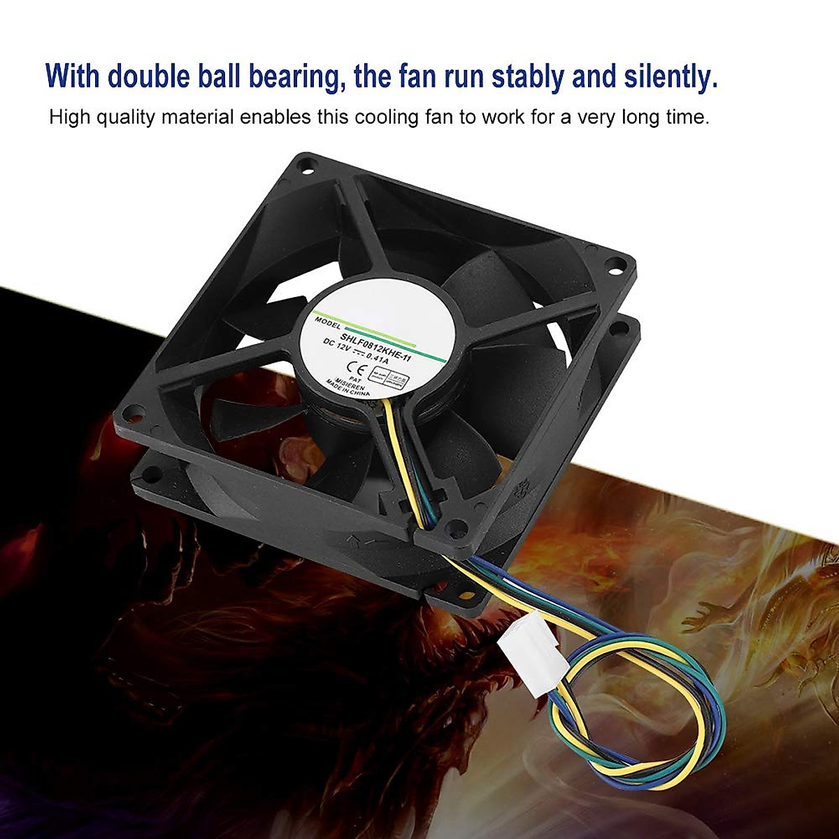 Computer CPU Cooling Fans, 12V Computer Fans,80 mm 4 Pin Dual Ball Bearing Computer Case Fans,Ultra Low Noise Cooler Silent Cooler,Support PWM