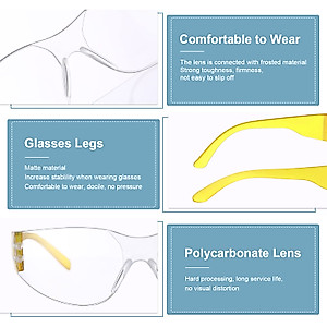 Weewooday 48 Packs Kids Safety Glasses Scratch Impact Resistant Safety Goggles Child Protective Eyewear Goggles with Lenses(Orange, Yellow, Green, Red)