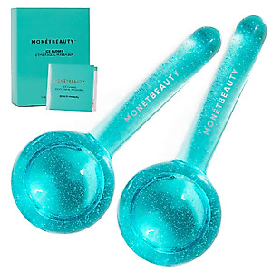 MonétBeauty Ice Globes for Face, Freezer Safe and Highly Effective Facial Globes for Daily Beauty Routines, Face Roller to Tighten Skin, Reduce Puffiness, Enhance Circulation and Complexion (Blue)