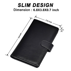 Black Checkbook Covers- Leather RFID Check Registers for Personal Checkbook，Women&Men Wallets with Checkbook Holder Case (Black)