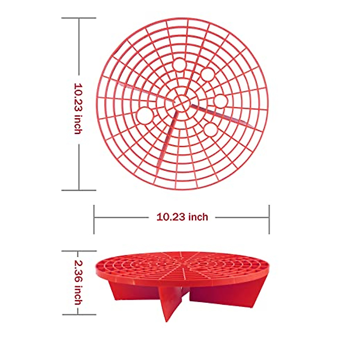 Amiss 2 Pack Car Wash Bucket, Automotive Wash Tool and Detail Kits, Scratch Prevention Bucket Tool, Car Interior Exterior Accessories, Fits 10.2 Inch - Red