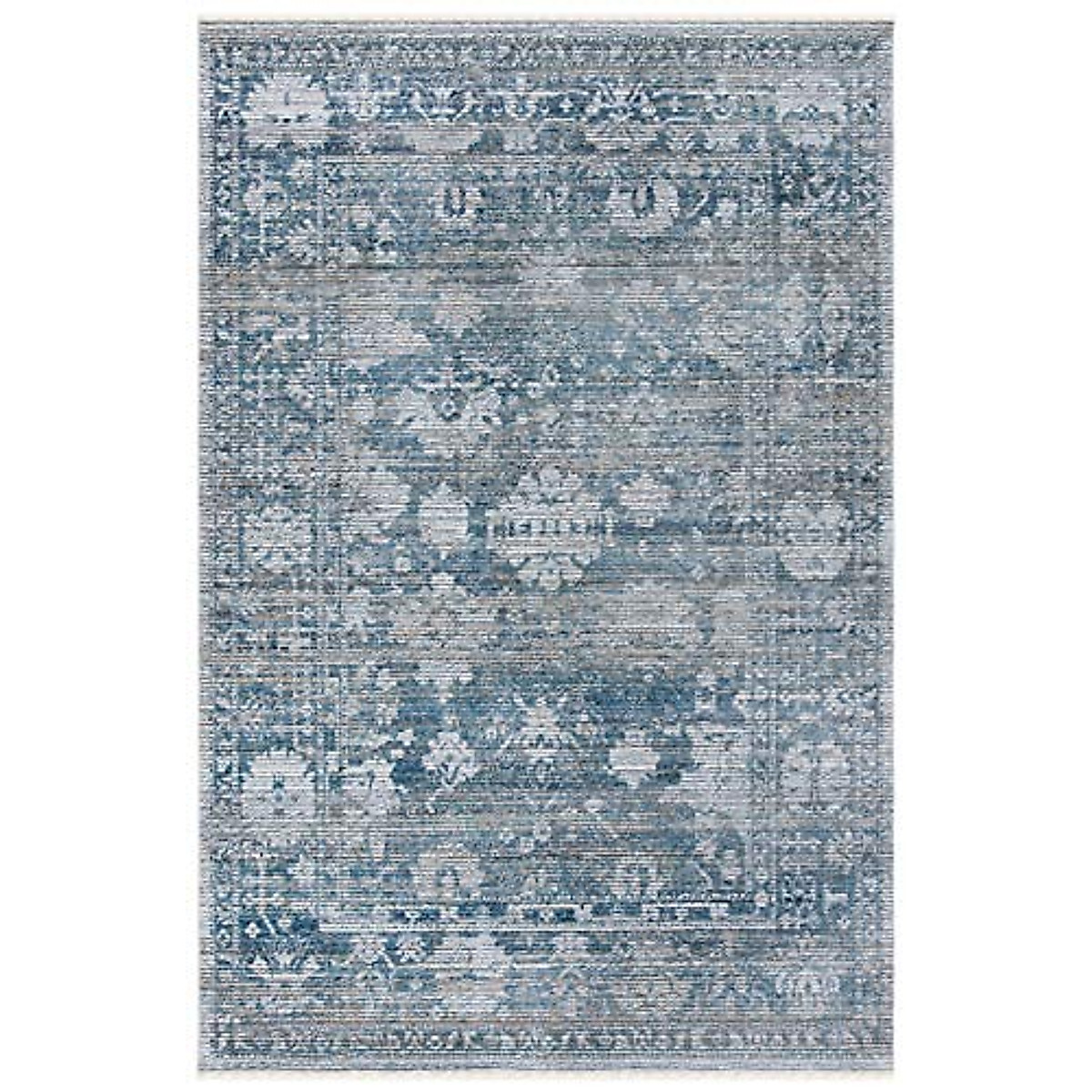 SAFAVIEH Victoria Collection 8' x 10' Blue/Ivory VIC907M Vintage Traditional Distressed Area Rug