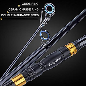 Sougayilang Telescopic Fishing Rod Reel Combos Portable Fishing Pole with Spinning Reel Fishing Carrier Bag for Travel Saltwater Freshwater Fishing-2.1M/6.89Ft