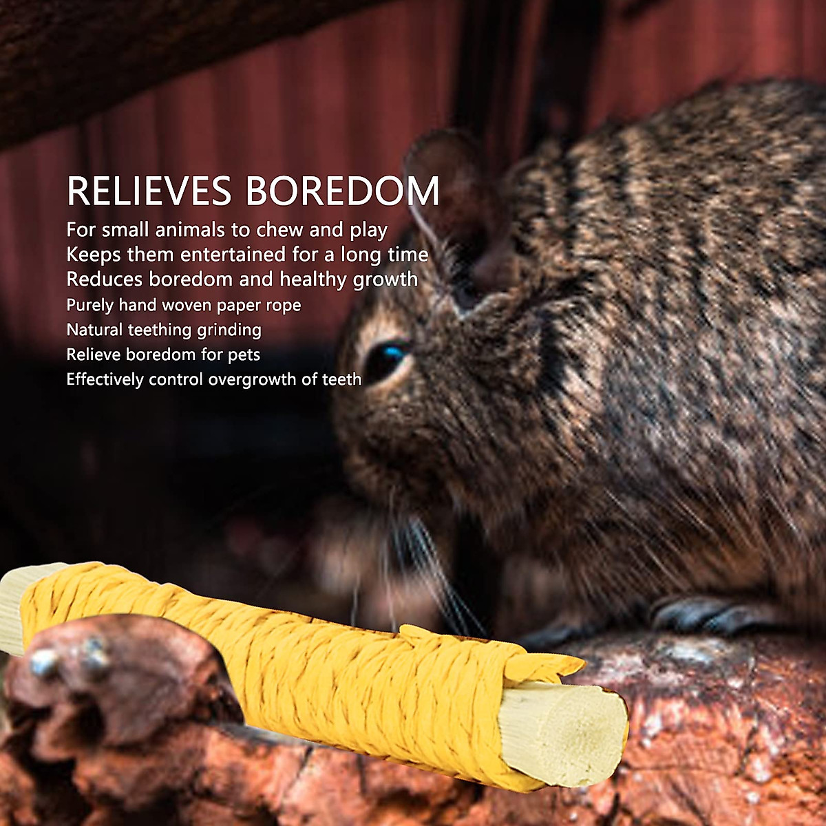 Pssopp Bunny Chew Toys, 20pcs Pet Sweet Bamboo Sticks Hamster Rabbit Chew Toys Rabbit Toys Bunny Chew Toys for Rat Guinea Pig Chinchilla Gerbils Squirrel (Yellow)