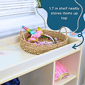 Children’s Factory Mobile Dress Up Storage with Mirrors, Classroom, Nursery, and Daycare Furniture, Kids Pretend Play Organizer, Toddler Cubbies