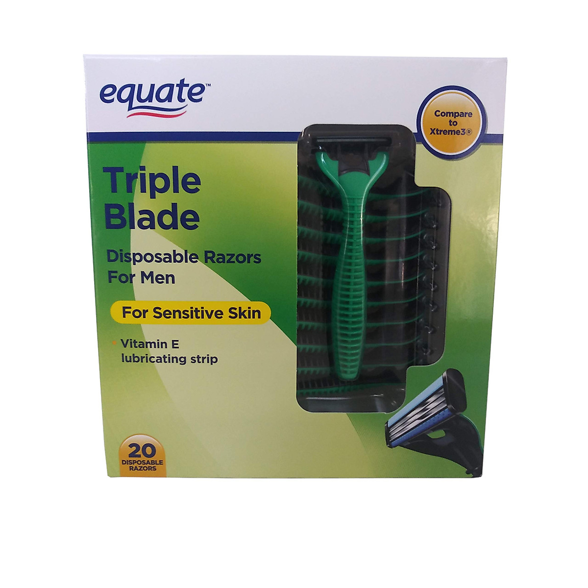 Equate Triple Blade Disposable Razors For Men (20 Razors)