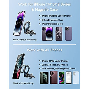 Compatible with Magsafe Car Mount, Magnetic Phone Holder for Car [Strongest Magnets],2 in 1 Super Stable Dashboard & Air Vent Car Phone Mount Fit for iPhone 14/14 Pro/14 Max/13/13 Pro All Phones