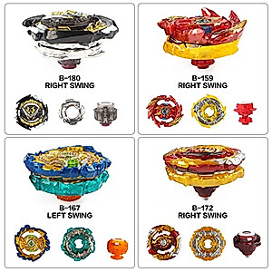 WNSULL Bey Battle Burst Gyro Blade Set, Best Gift Toy with Portable Box 12 Spinning Tops 2 Launchers, Metal Fusion Attack Top Battling Game for Boys Kids Children