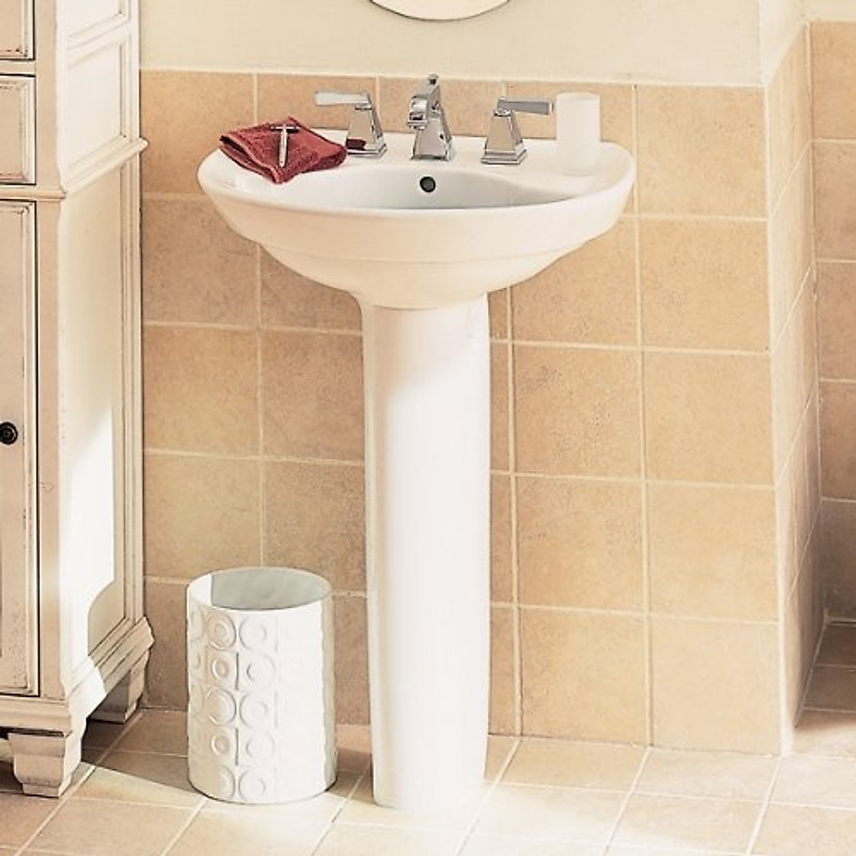 American Standard 0268004.020 Ravenna Wall-Mounted Pedestal Lavatory Top with 3 Faucet Holes (4 Centers), 25.75 X 21.06 X 10.50 Inches, White