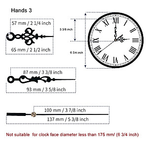 EMOON Clock Movement Mechanism with 3 Pack Clock Hands, Silent Sweep Quartz Clock Motor Kit, for Clock Repair DIY Replacement, Custom Clock