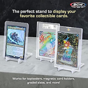 BCW 2-Piece Card Display Stands - 20 ct | Showcase Top Loaders, Magnetics, Screwdowns |Trading Card Display| Card Display Stand | Card Stand | Semi Rigid Card Holder Stand | Clear Plastic Stand