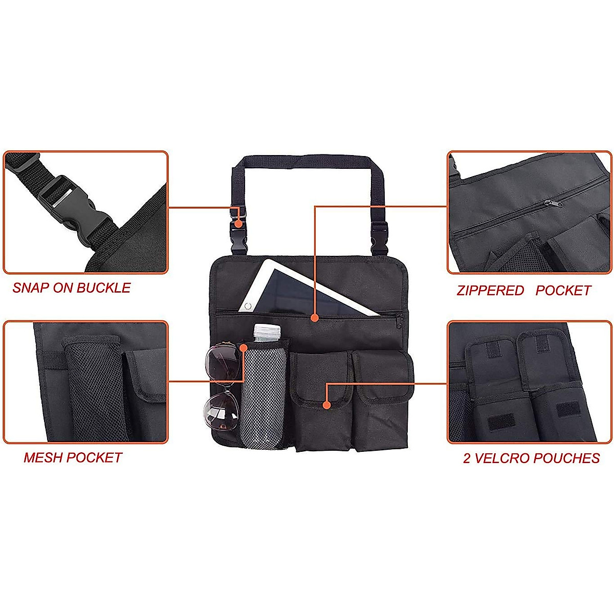 Ylucky Chair Armrest Organize Bag Outdoor Beach Chair Organizer Seat Hanging Storage Pouch Multi Pockets Armrest Beside Caddy Shoulder Bag