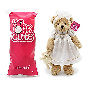 oitscute Teddy Bears Baby Cute Soft Plush Stuffed Animal Toy for Girl Women 16" (White Lace)