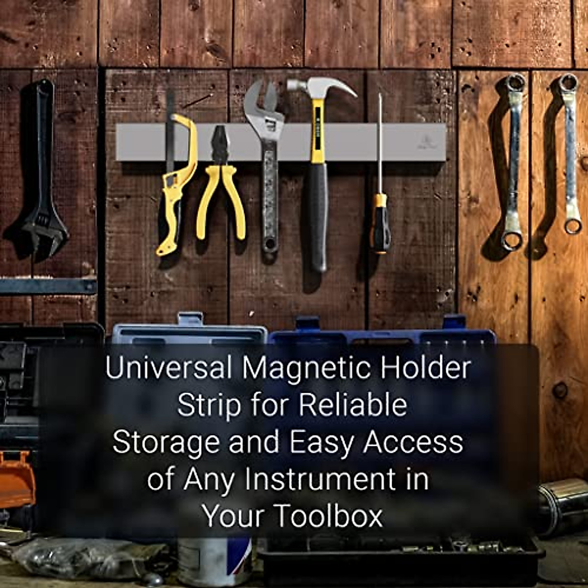 Efficient and Space-Saving Magnetic Knife Holder 16 Inch - Saving Magnetic Knife Strips - Effortlessly Organize Your Kitchen, Display Knives, and Free Up Counter Space (Metallic)