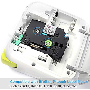 Anycolor TZ-131 TZ Tape 12mm 0.47 Laminated Clear Label Maker Tape Replacement for Brother Ptouch TZe-131 TZe131 Tape, Work with P Touch PT-D210 PTH110 PTD220 PTD410 PTD400 PTD600 Label Maker, 5-Pack