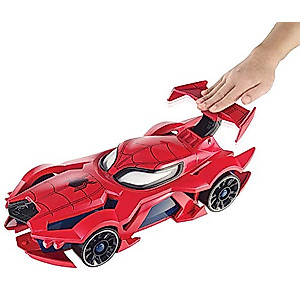 Hot Wheels Marvel Spider-Man Web-Car Launcher with Movement-Activated Eyes & 1:64 Scale Toy Character Car [Amazon Exclusive]