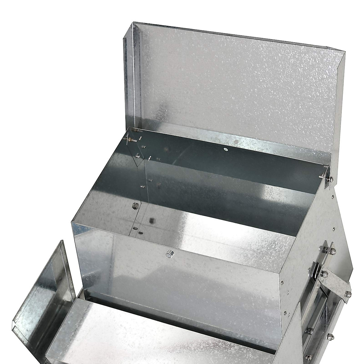 PawHut 30 lbs Capacity Automatic Chicken Poultry Feeder with a Galvanized Steel and Aluminium Build, Weatherproof Design