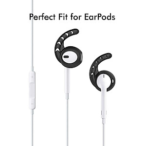 AhaStyle 3 Pairs AirPods Ear Hooks Cover Silicone Accessories Compatible with Apple AirPods and EarPods Headphones(Black)