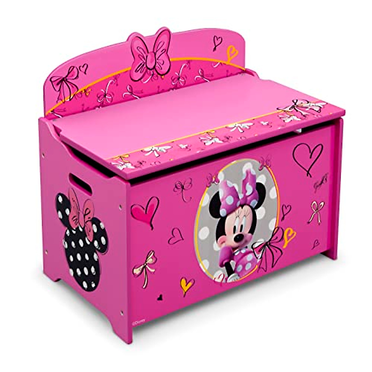 Minnie Mouse 2-Piece Toddler Bedroom Set by Delta Children - Includes Toddler Bed and Deluxe Toy Box, Pink