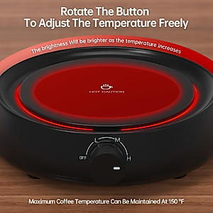 XUKEIB Coffee Mug Warmer for Desk Auto Shut Off, Candle Wax Melt Warmer for Jar Candles, Safely Releases Scents Without a Flame, Electric Self Heated Plate for Heating Milk, Tea, Hot Chocolate