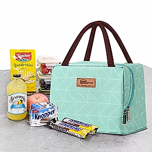 HOMESPON Insulated Lunch Bag for Women Men Lunch Box Cooler Aesthetic Lunch Tote with Pocket for Work Picnic (Green)