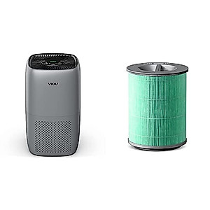YIOU Air Purifier, Grey & Air Purifier S1 Replacement Filter, Green