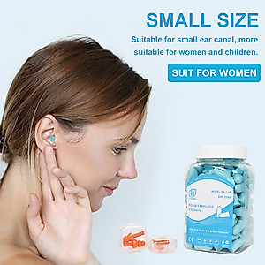 LYSIAN Slim Fit Foam Ear Plugs for Sleeping Women, Kids Small-100 Pairs, 35dB SNR Noise Reduction Earplugs for Sleep, Snoring, Work, Shooting Loud Noise, Lake Blue