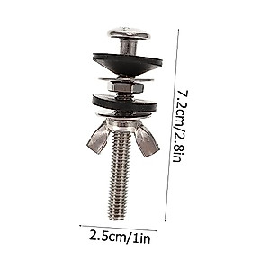 Angoily 4 Pcs Toilet Tank Screw Toilet Cover Nuts Toilet Hinges Screws Toilet Cover Screw Replacement Toilet Fixing Screws Closestool Accessories Toilet Screws M8 Rubber Toilet Lid Bolt