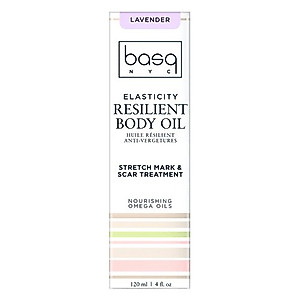 Basq Skin Care Resilient Body Stretch Mark Oil, Lavender, 4 Fluid Ounce