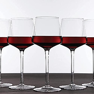 LUXBE - Crystal Wine Glasses Set 6, Red White Wine Large Glasses - 100% Lead-Free Glass - Pinot Noir - Burgundy - Bordeaux - 20.5-ounce