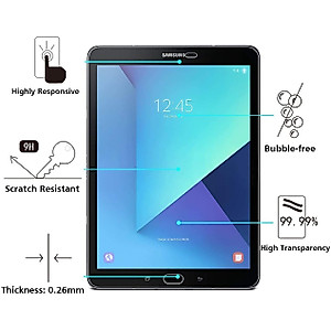 TANTEK [2-Pack Screen Protector for Samsung Galaxy Tab S3 / Galaxy Tab S2 9.7 Inch,Tempered Glass Film,Ultra Clear,Anti Scratch,Bubble Free,S Pen Compatible