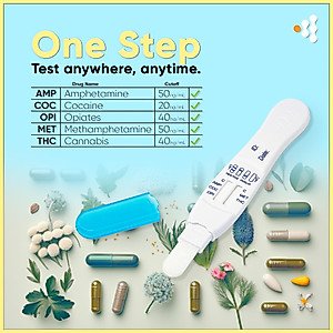 Prime Screen 5 Panel Multi-Drug Oral Fluid Test, One Step Employment and Insurance Testing (AMP, COC, MET, OPI,THC) - [2 Pack]