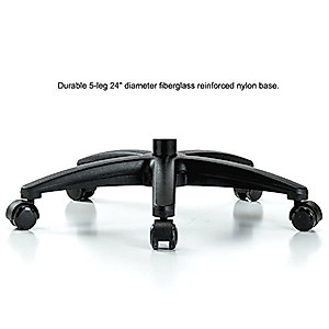 Perch Walter Rolling Height Adjustable Doctor's Stool with Back for Carpet or Linoleum | Workbench Height | 300-Pound Weight Capacity | (Imperial Blue Vinyl)