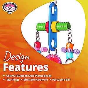 Super Bird Creations SB1087 Tug O' War Bird Toy, Small/Medium Bird Size, 6" x 3" x 1"