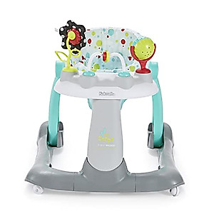 Kolcraft Tiny Steps 2-in-1 Infant and Baby Activity Baby Push Walker Foldable with Wheels, Seated or Walk-Behind for Baby Girl or Boy - Bubbles