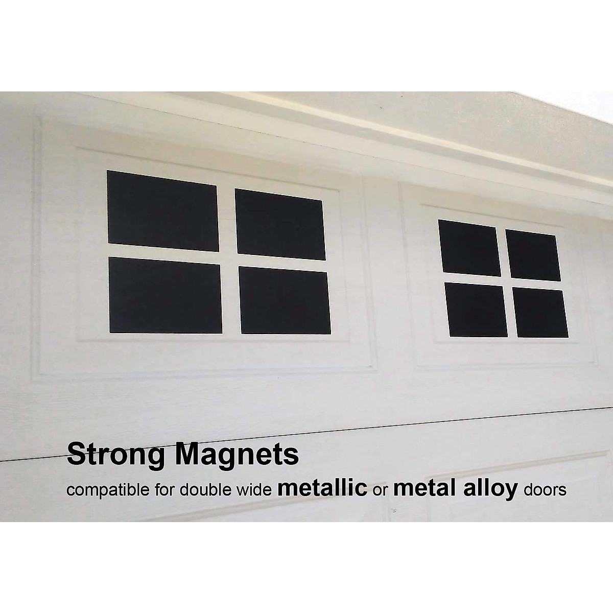 Eapele Magnetic Garage Door Windows Hardware Faux Windows Decoration Kit for Two Car Metallic Garage (32pcs)