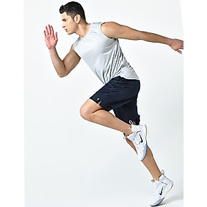 Liberty Imports Pack of 5 Men's Stretch Cool Dry Muscle Tank Tops Athletic Crewneck Sleeveless Workout Shirts (White/Red/Blue/Gray/Black, XX-Large)