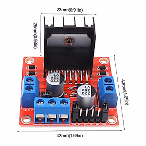 DiGiYes 2 Pack L298N Motor Driver Controller Board Module Stepper Motor DC Dual H-Bridge Compatible with Smart Car Robot