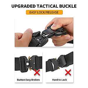 FAIRWIN Men Belt,Tactical Belt,1.5 inch Stretch Nylon Web Belt for Men (Back,M)