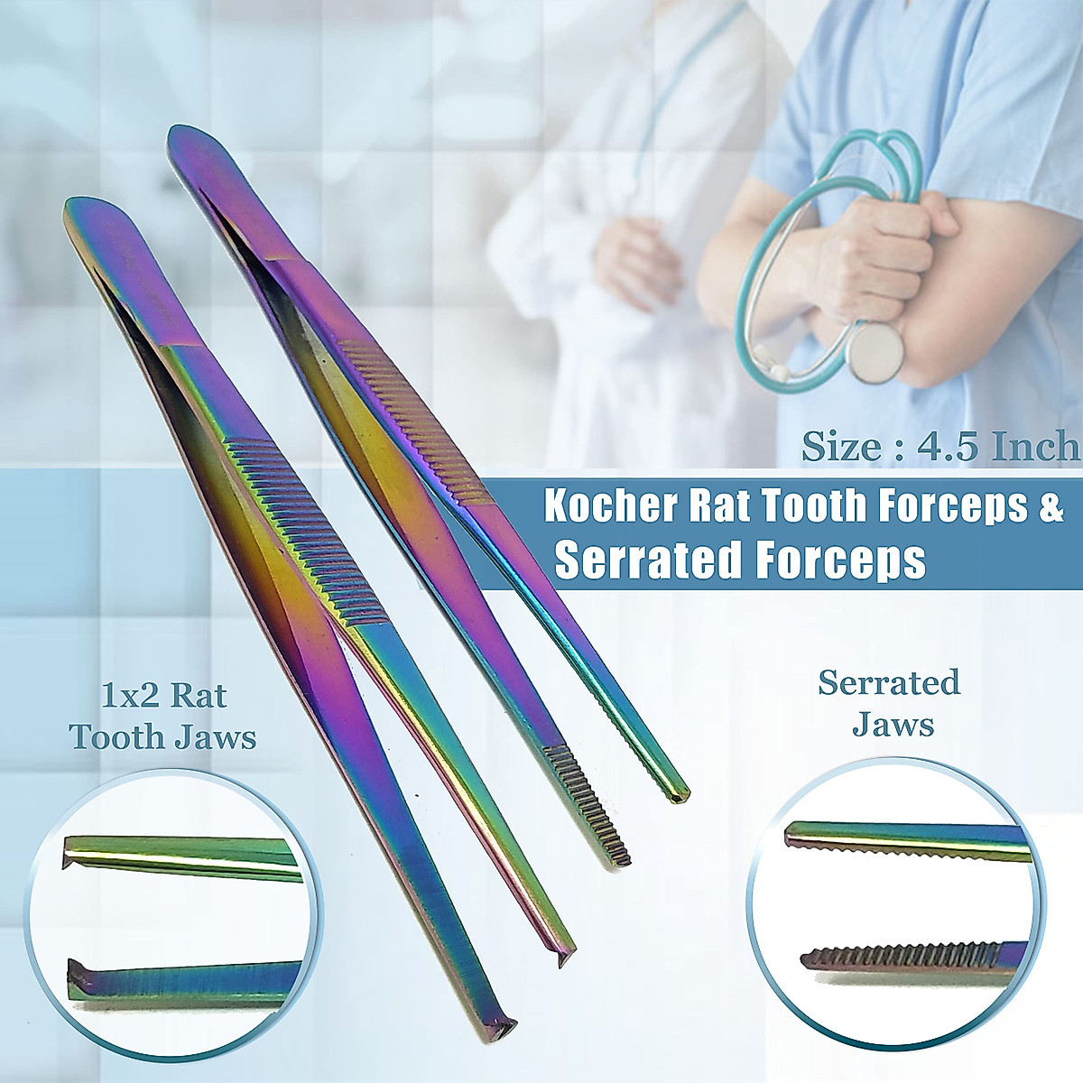 A2ZScilab-Dissection Kit -Multi Rainbow Color 23 Pcs Advanced Lab Dissection Kit- for Anatomy & Biology Students, Lab, Veterinary, Botany-12 Stainless Steel Instruments + Bonus Scalpel Handle & Blades