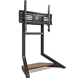 FITUEYES Design Universal Tabletop TV Stand for 55-86 inch TV LCD LED, Modern TV Stand Height Adjustable with Wooden Base, Eiffel Series TV Mount Stand