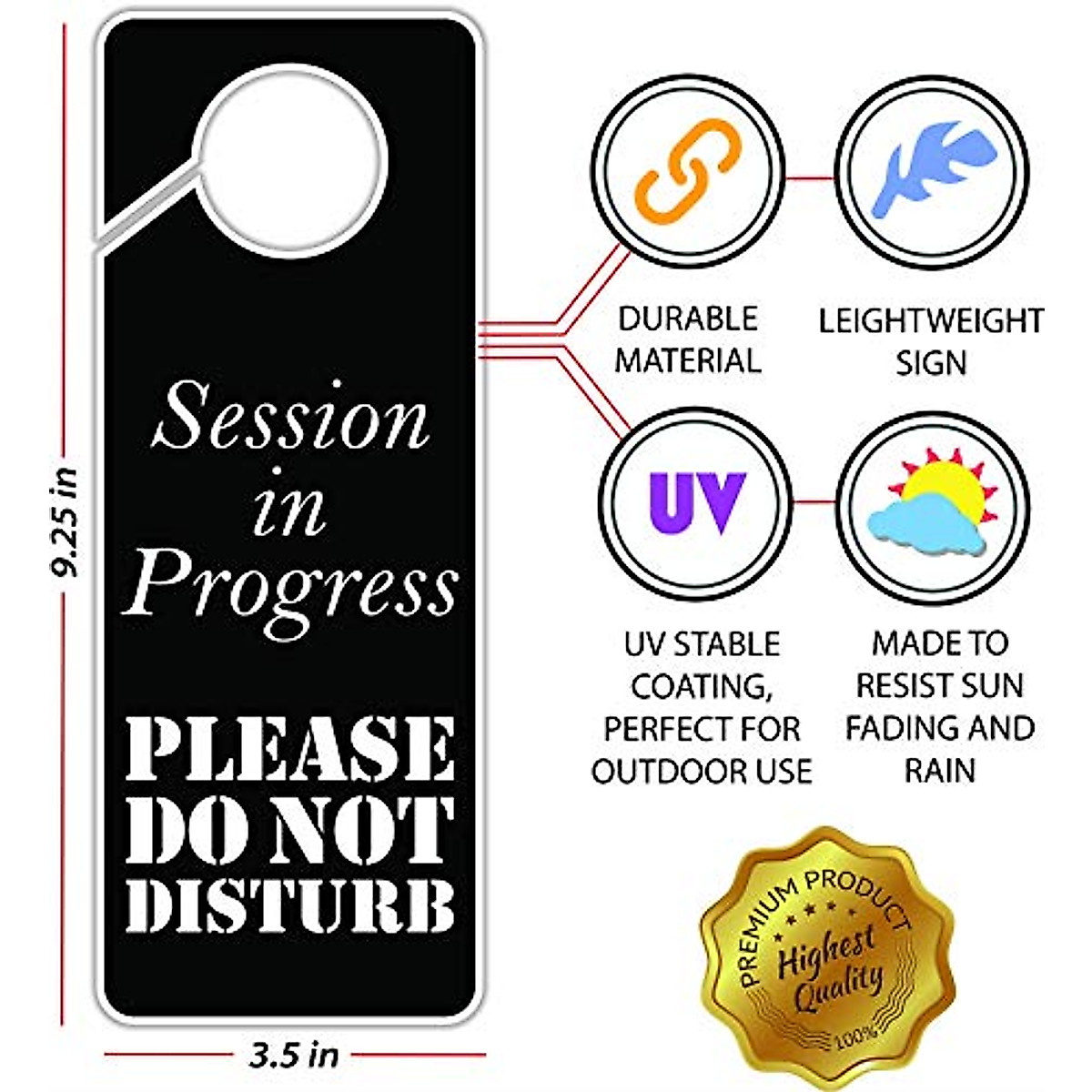 Business Design Session in Progress Please Do Not Disturb Sign, 2 Pack, Double Sided, Ideal for Offices, Online Sessions and Meetings, Online Classes, Home Offices, Recording, Clinic, Therapy