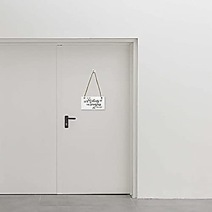 Darware Meeting in Progress / Do Not Disturb Wood Sign (White), Reversible Home and Office Meeting Door Hanger